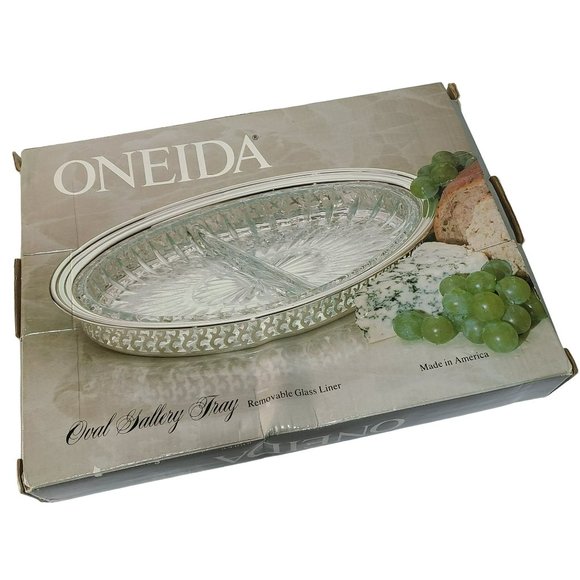 Oneida | Dining | Vintage Oneida Oval Gallery Tray Divided Serving Tray ...